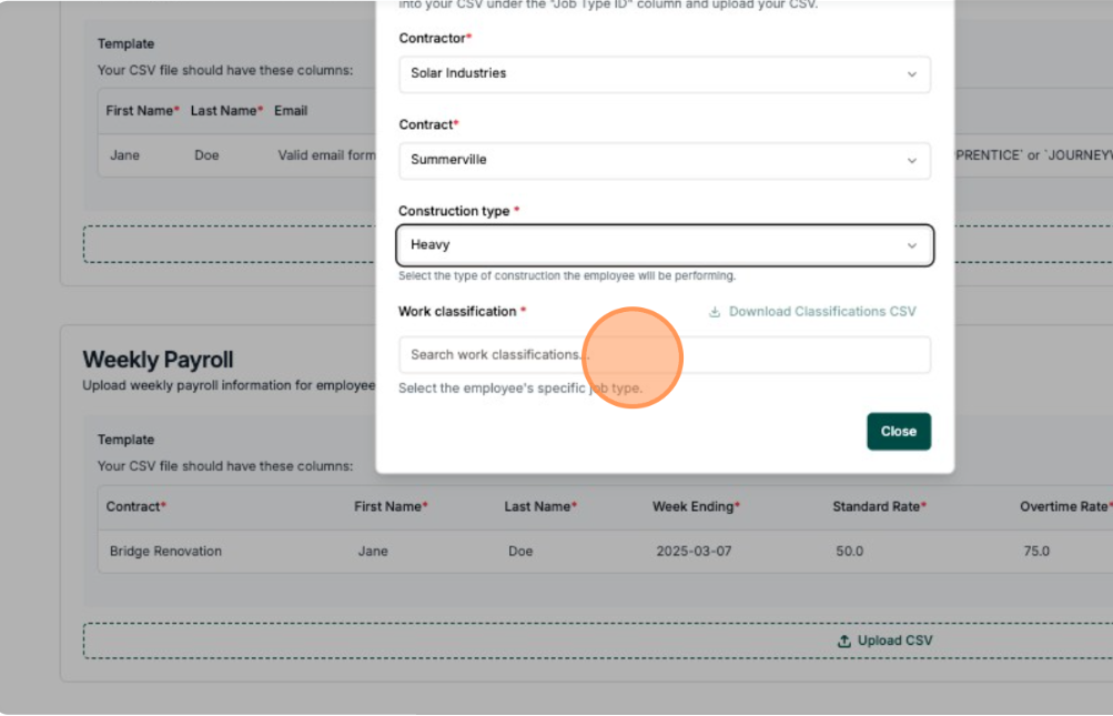 How to Bulk Upload Employees with the Correct Work Classifications via our CSV template